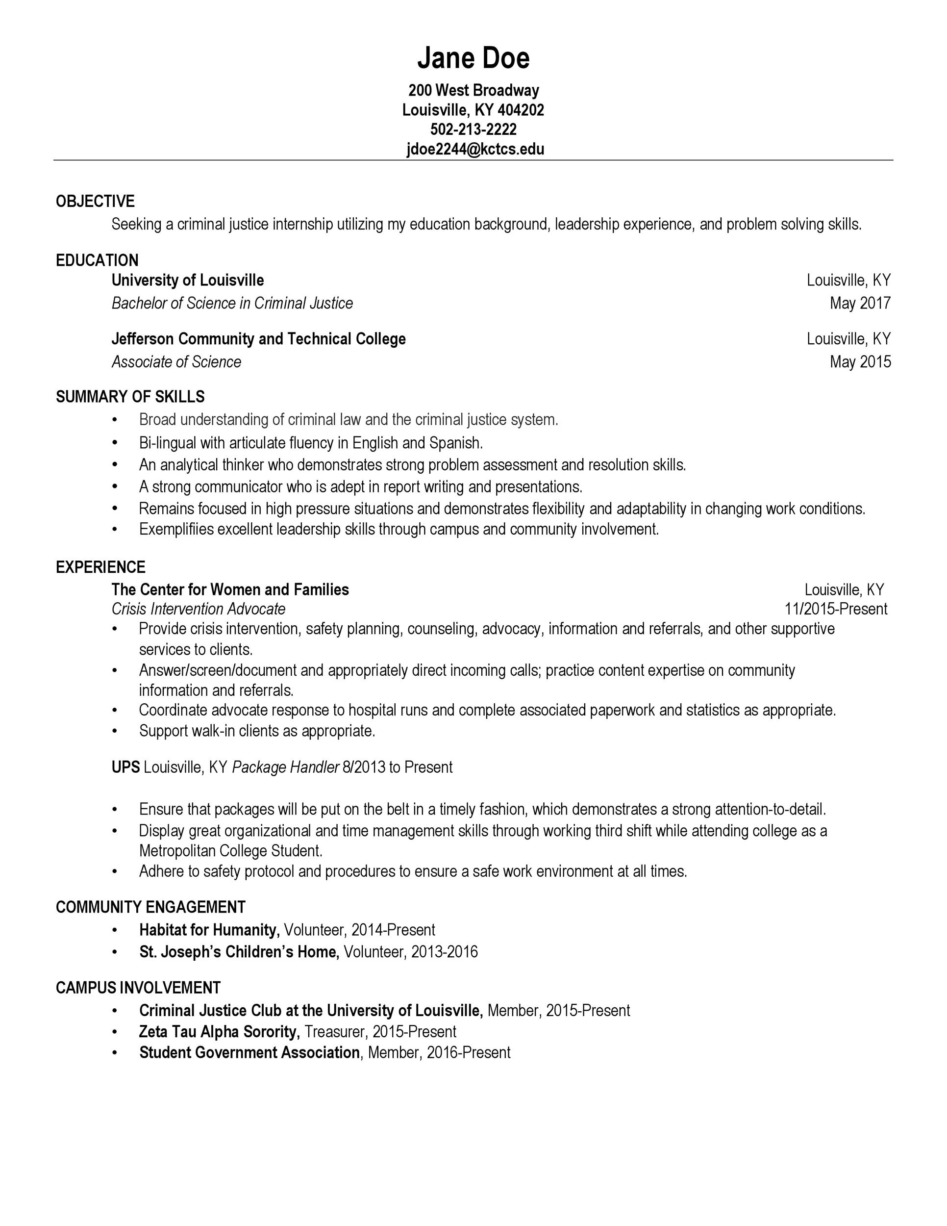 Templates for College Resume - Talentlyst
