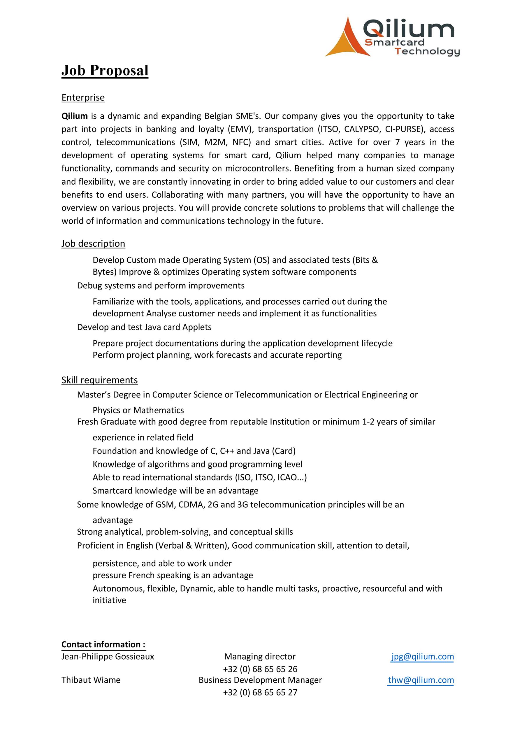 Templates for Job Proposal - Talentlyst