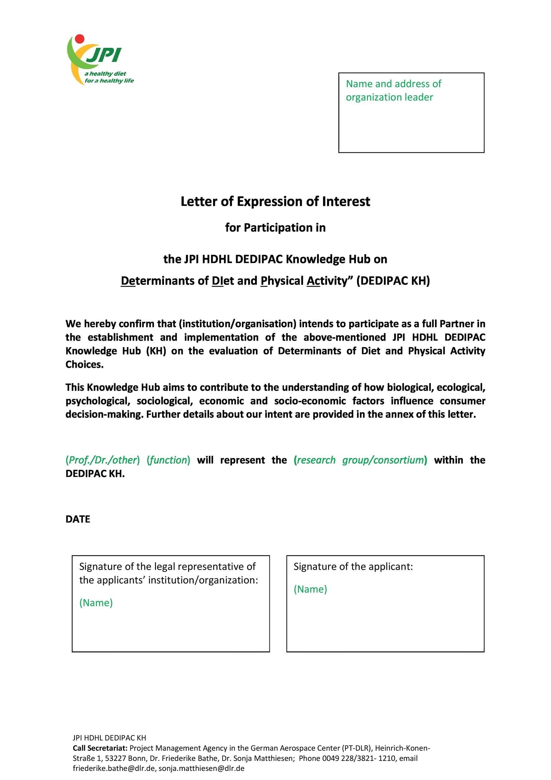Letter of Interest Format - Talentlyst