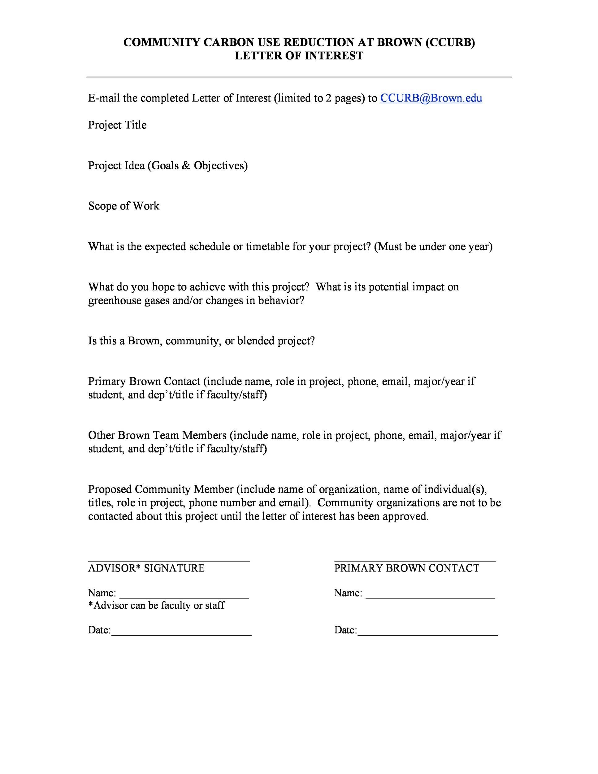 Templates for Letter Of Interest - Talentlyst