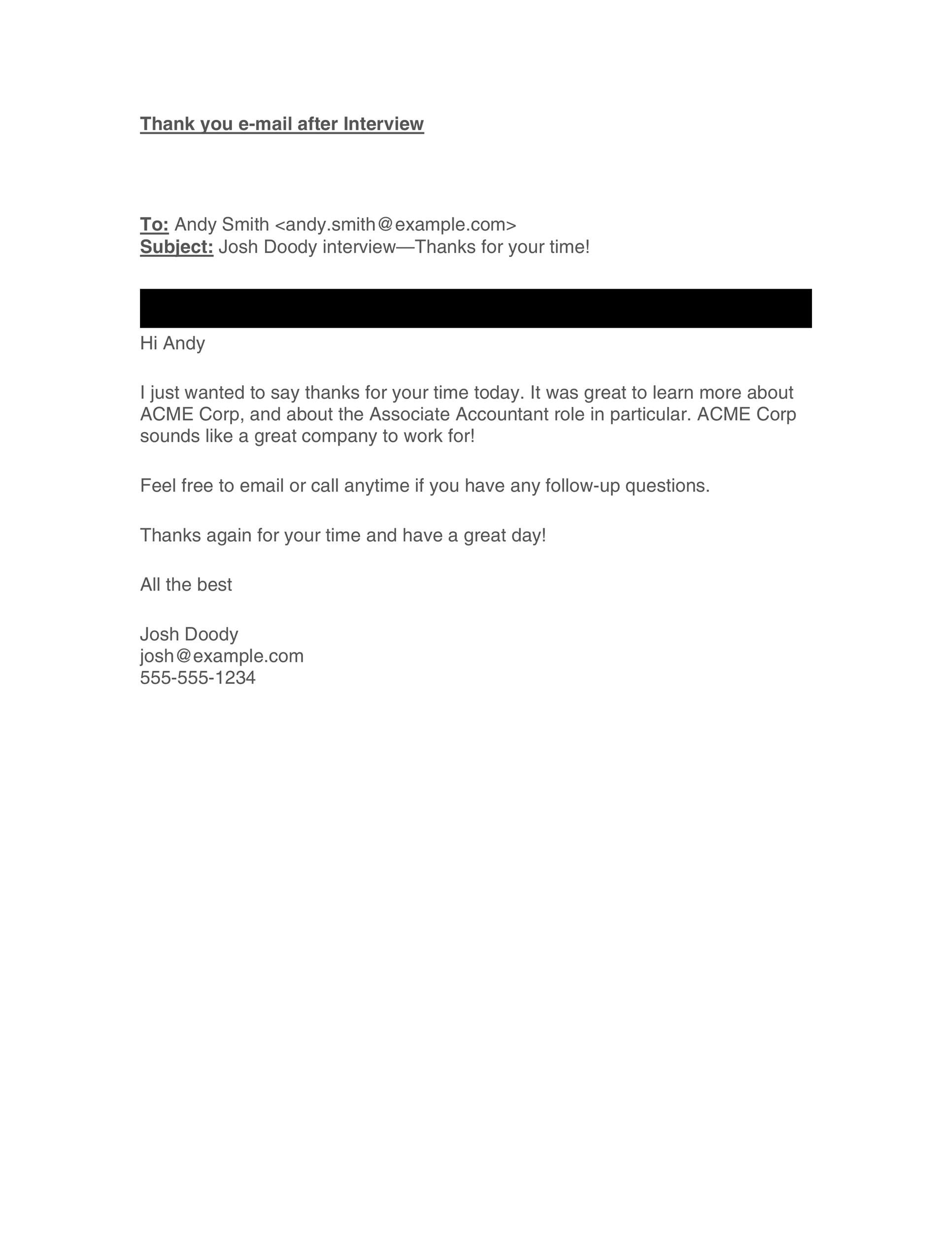 Templates for Thank You Email After Interview - Talentlyst