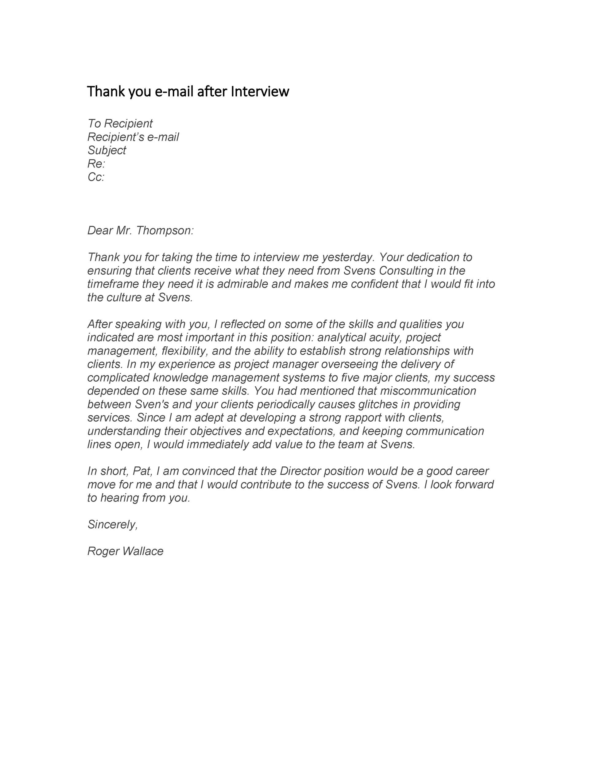 Post-Interview Appreciation Email Template - Talentlyst